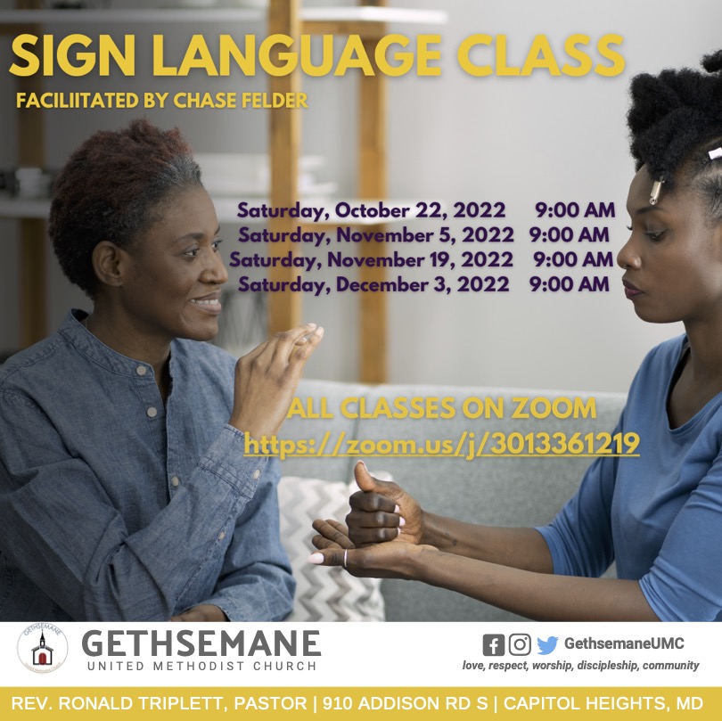 Sign Language Class with Chase Felder - Journey United Methodist Church